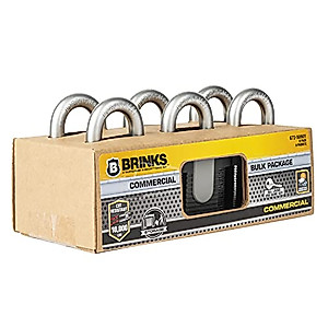 BRINKS - 50mm Commercial Laminated Steel Keyed Padlock, 6-Pack - Solid Steel Body with Boron Steel Shackle