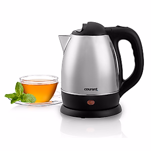 Courant Cordless 1.2L Electric Kettle Stainless Steel, Great for tea coffee and all your hot water needs