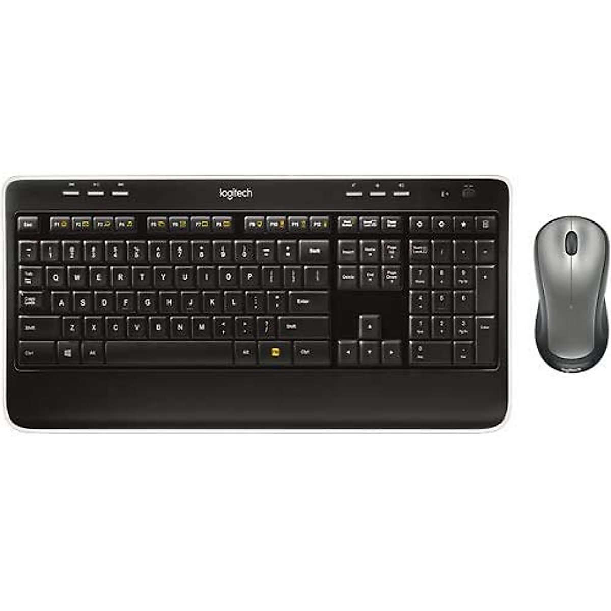 Logitech MK520 Wireless Keyboard and Wireless Mouse Combo — Full Size Keyboard and Mouse Long Battery Life Secure 2.4GHz Connectivity Black