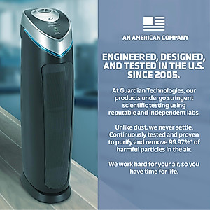 GermGuardian Air Purifier with HEPA 13 Filter, Removes 99.97% of Pollutants, Covers up to 915 Sq. Foot Room in 1 Hr, UV-C Light Helps Reduce Germs, Zero Ozone Verified, 28", 2-Pack, Gray, AC50002PK