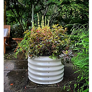 Vego Garden Raised Garden Bed Kits, 17" Tall 6 in 1 Modular Metal Raised Planter Bed for Vegetables Flowers Patio Ground Planter Box-Pearl White