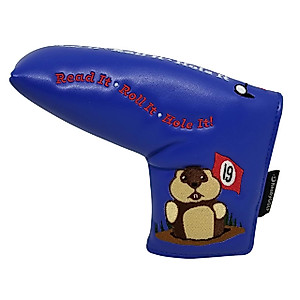 ReadyGOLF Dancing Gopher Blue Embroidered Putter Cover Blade
