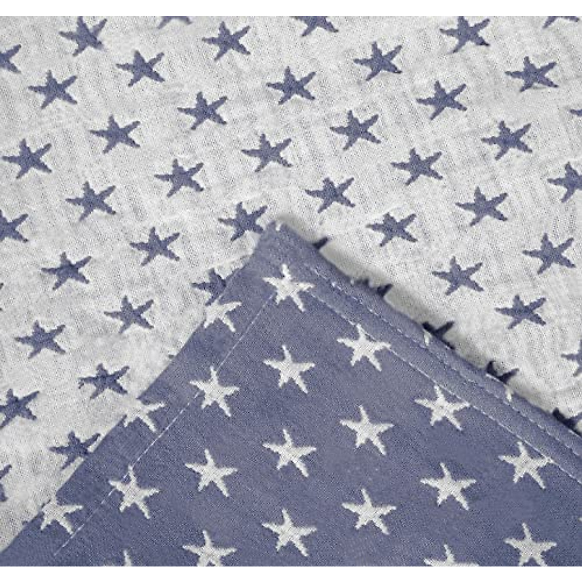 Sterling Creek Dawson Star Muslin Throw Blanket Three Layers Lightweight Breathable Cotton Gauzy Blanket for Adults, All Season (Throw, Blue)