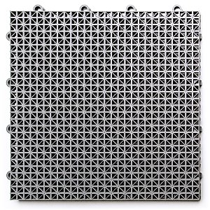 Big Floors DuraGrid Outdoor Modular Deck Tiles, Interlocking, Slip-Resistant, Self-Draining, Durable Plastic Flooring, Easy Install, UV & Water Resistant, Made in USA, 40 Pack, Gray