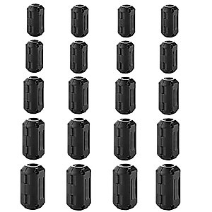 iSKUKA [Pack of 10] Ferrite Beads Clip - on Design for HDMI Cable USB Cable Noise EMI RFI Suppressor Ferrite Core Ferrite Ring (20pcs with 5 Sizes)
