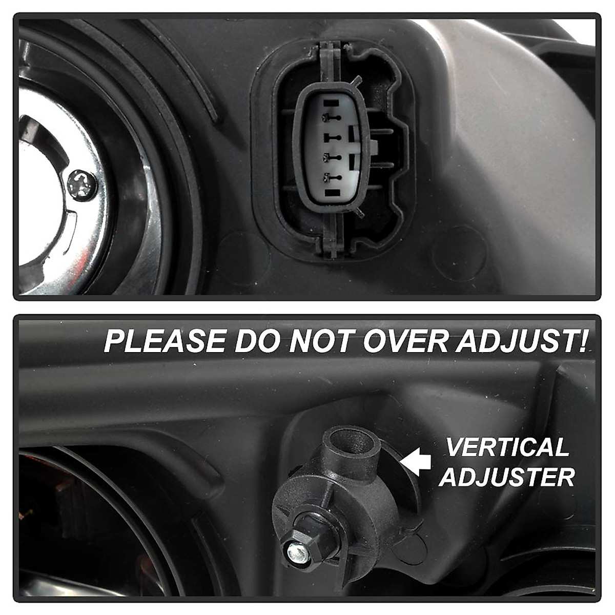 ACANII - For Halogen Model 2013-2016 Ford Escape Headlights Chrome Housing Headlamps Assembly Driver & Passenger Side