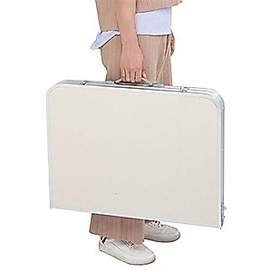 Cimiva Aluminum Folding Table 3 Foot, Adjustable Height Lightweight Portable Camping Table for Picnic Beach Outdoor Indoor, White 36 x 24 inch (3-Feet (2 Heights 15"/28"))