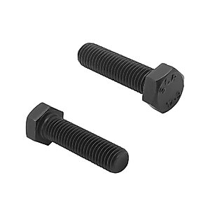 MroMax 2Pcs M12 x 45mm Left Hand Hex Bolt, Carbon Steel Grade 12.9, Black Oxide Finish, Full Thread, Hexagon Head Bolts for Furniture Repair