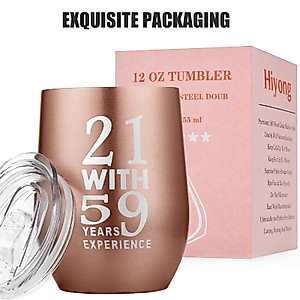 80th Birthday Gifts for Women – 12oz Wine/Coffee Tumbler/Mug, Turning 80, Funny, Unique Gift Idea for Her, Grandma, Grandmother, Mom, Glass, Happy, Bday, Glass, Cup, Happy, Mothers Day