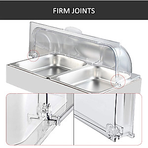 AIZYR Full Size Crystal-Clear Chafing Dish Cover, Roll Top Chafer Plastic Bakery Pan Display Cover Dustproof Lid (6 Pack) 21" x 13" x 6.7"