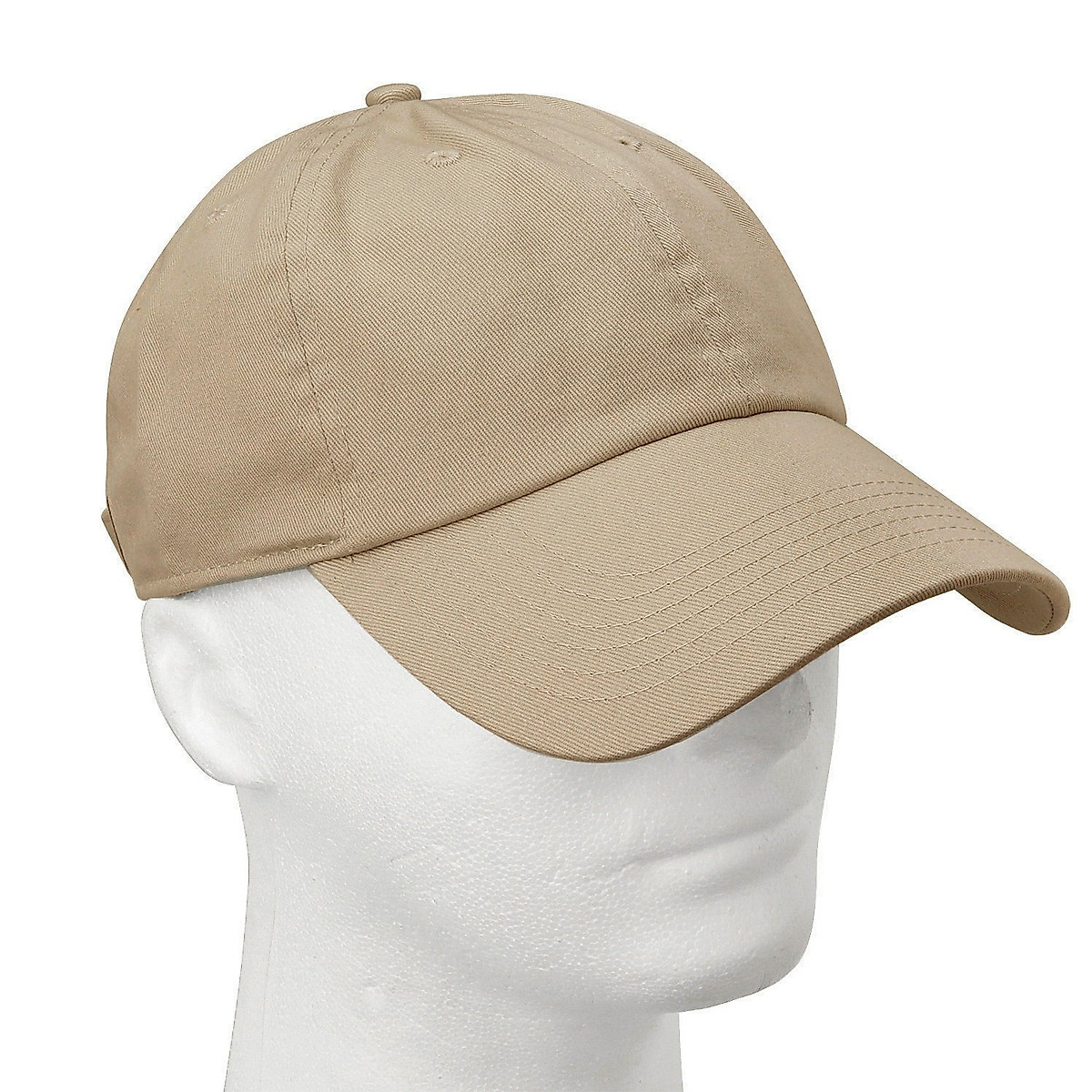 Falari Classic Baseball Cap Dad Hat 100% Cotton Soft Adjustable Size Khaki