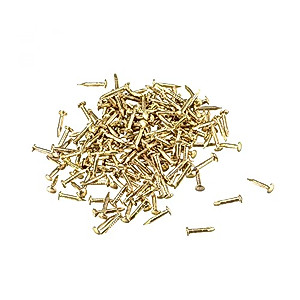 uxcell Small Tiny Nails 1.2x8mm(DXL) for Wooden DIY Decorative Pictures Boxes Household Accessories Brass Tone 200pcs