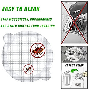 30PCS Disposable Shower Drain Hair Catcher Mesh Stickers with Storage Box, Shower Hair Drain Catcher for Showers Bathtubs Mesh Stickers, Sink Drain Strainer Mesh Stickers, Shower drain cover Stickers
