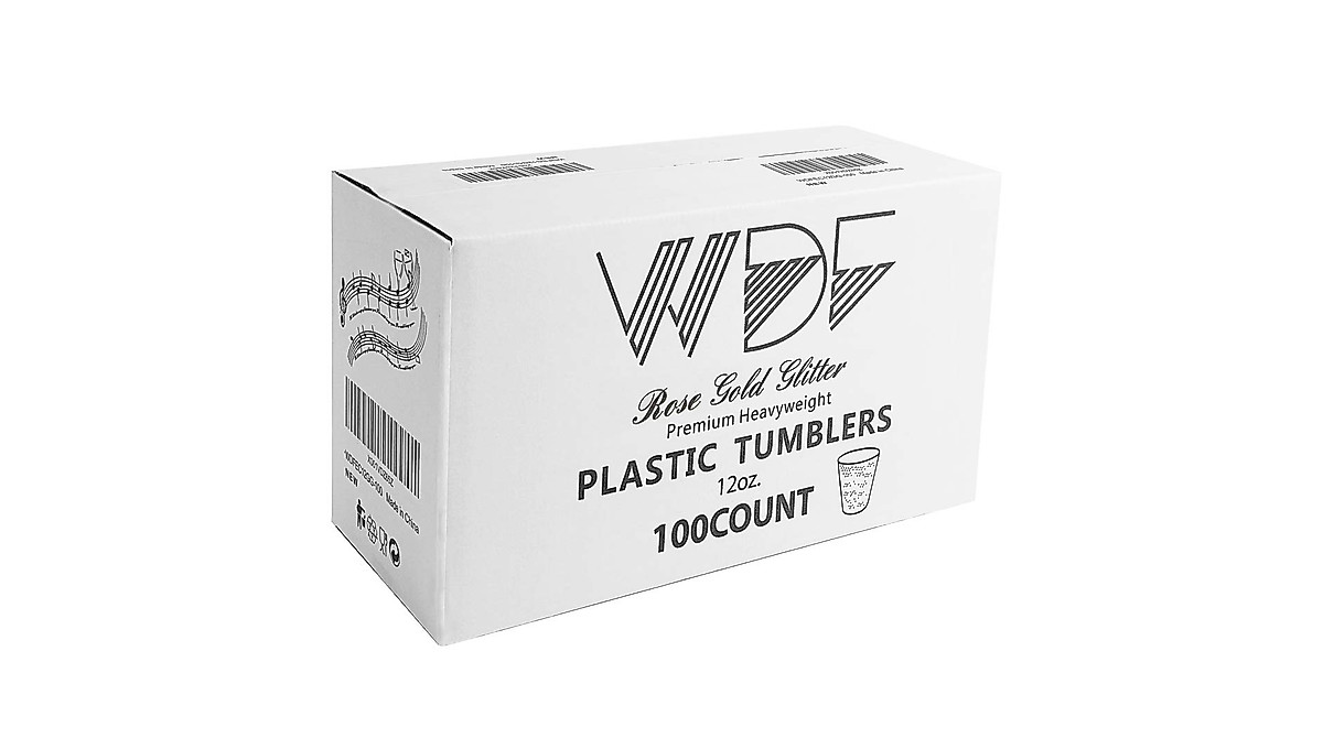 WDF 100pcs Rose Gold Glitter Cups for Parties