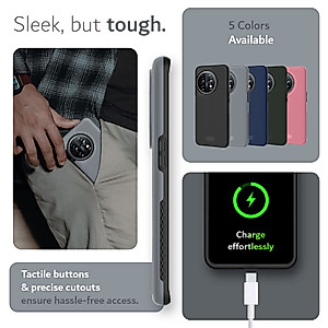 TUDIA DualShield Grip Designed for OnePlus 11 Case 5G (2023), [MergeGrip] Dual Layer Shockproof Slim Military Grade Non-Slip Tough Heavy Duty Protective Phone Case Cover - Gray