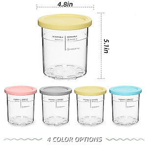 TFUTLT 24oz Containers Replacement for Ninja Creami Deluxe Pints and Lids - 4 Pack,Compatible with NC500 NC501Series 11-in-1 Deluxe Ice Cream Maker
