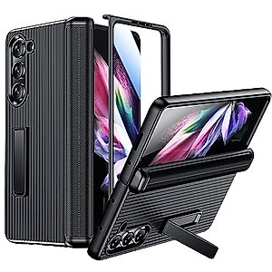 SPIDERCASE Designed for Samsung Galaxy Z Fold 5 Case,Built-in [Screen Protector] [Hinge Protection] [Kickstand] Full Body Heavy Duty Rugged Shockproof Case for Galaxy Z Fold 5 - Black
