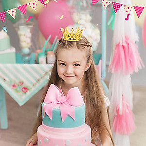 30 Pcs Gold Crown Cake Topper Mini Small Crowns Pearl Rhinestone Princess Cupcake Toppers for Flower Arrangements Glittering Cake Decoration for Girl Lady Bridal Wedding Birthday Party, 3 Style