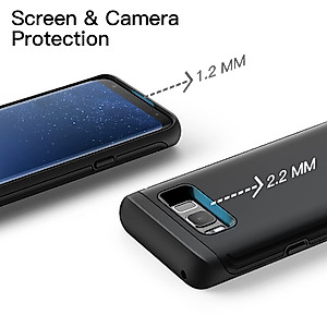 JETech Shockproof Case for Samsung Galaxy S8, Dual Layer Protective Phone Cover with Shock-Absorption (Black)