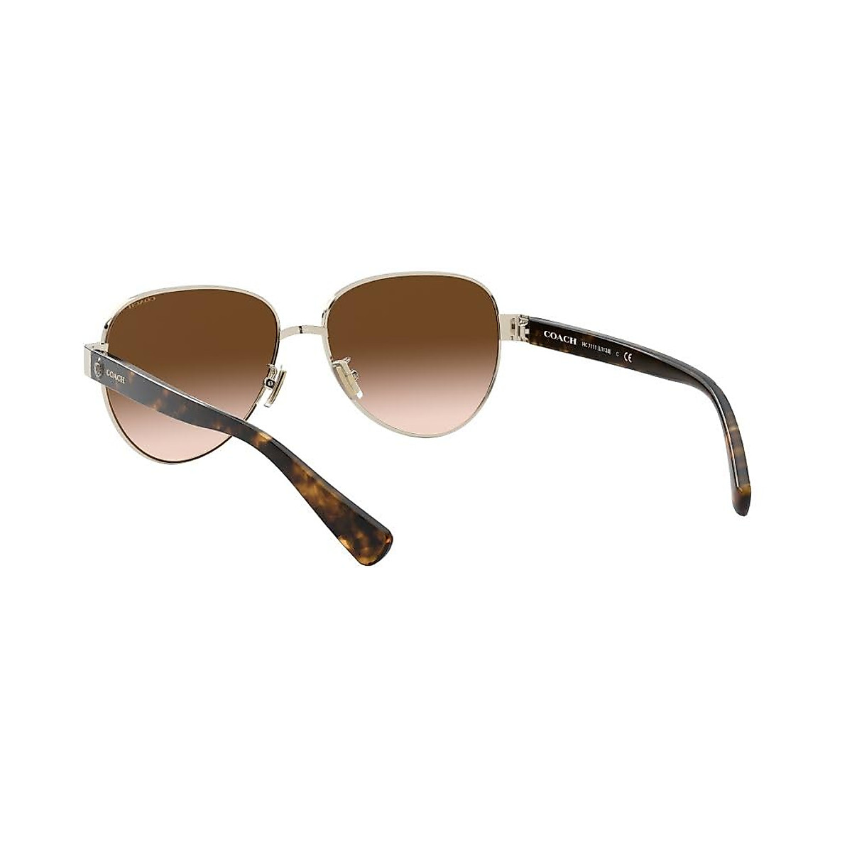 Coach HC7111 Sunglasses, Light Gold/Brown Gradient, 57 mm