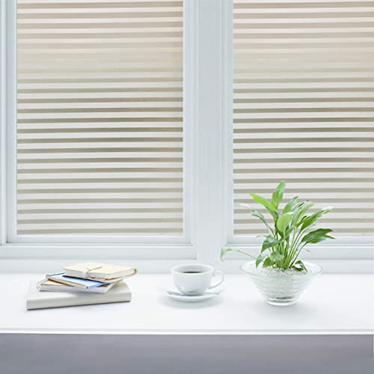 YUTR Shutters Matte Window Film Glass Self Adhesive Frosted Tint Opaque Privacy Sticker for Home Decals (Color : As Shown, Size : 60 x 300 cm)