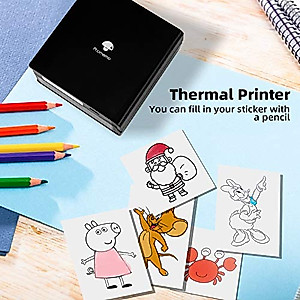Phomemo M02 Wireless Sticker Printer, Portable Bluetooth Photo Printer Pocket Thermal Sticker Maker Mobile Printer, Compatible with iOS and Android, for Print Photo, Journal, Fun, Black and White
