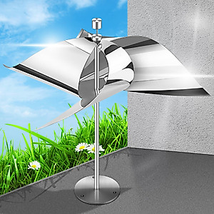 greenight 2 Pack Reflective Kites, Upgraded Wind Spinning Reflective Kites for Yard, Garden, Rooftop and Vegetable Gardens, All Birds Such as Woodpeckers and Pigeons Will Leave