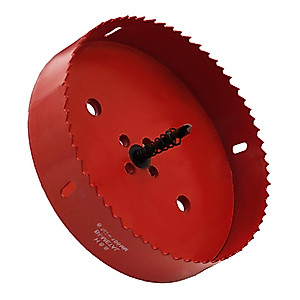 Biaungdo 155mm Hole Saw 6.1 Inch Bi-Metal Hole Saw Corn Hole Cutter for Cornhole Boards, Soft Metal, Drywall, Plastic, Wood, Fiberboard (Red)