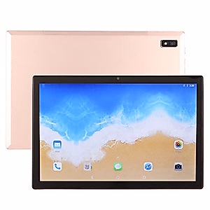 VINGVO 10.1 Inch Tablet, WiFi Tablet Gold 8GB RAM 128GB ROM Dual SIM Dual Standby 8MP Front 13MP Rear for Entertainment (US Plug)