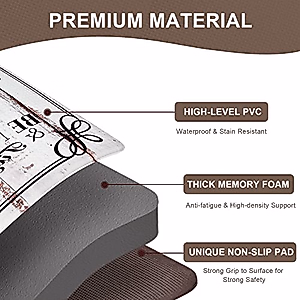 Farmhouse Kitchen Rugs Sets of 2, Personalized Kitchen Mats Cushioned Anti fatigue, Wooden Kitchen Rugs Non Slip Washable, White Kitchen Floor Mats for in Front of Sink, 18'' x 48'' + 18'' x 30''