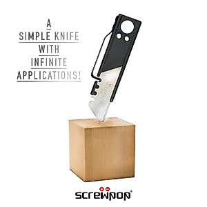 Twin Trak Dual Chamber Utility Knife (Right | Left Hand Users) Backup Blade Holder for Keychain or Carabiner Attachment Type II Hard Anodized Aluminum Body and Nickle Plated Spring Steel Lever Black