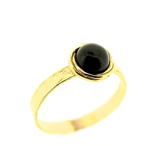 Black stone gold ring, Onyx gold ring, 14k gold plating stone ring band, Stacking stone ring, Small stone gold ring (onyx, 7)