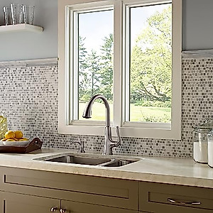 Pfister Pasadena Kitchen Faucet with Pull Down Sprayer and Soap Dispenser, Single Handle, High Arc, Stainless Steel Finish, F5297PDS