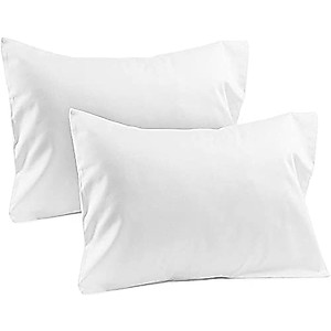 Travel Pillow Case 12x16 Set of 2 White Solid Envelope Style 500 Thread Count Toddler Pillowcase 100% Egyptian Cotton Travel Pillow Cover