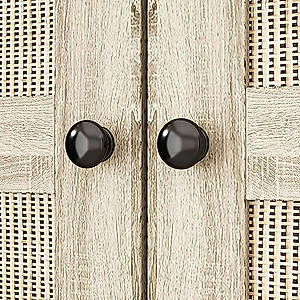 DiDuGo Armoires and Wardrobes 4 Door Wardrobe with Shelves and Drawers, Rattan Door Design, Armoire Wardrobe Closet with 2 Clothing Rods, Oak (59”W x 19”D x 70.4”H)