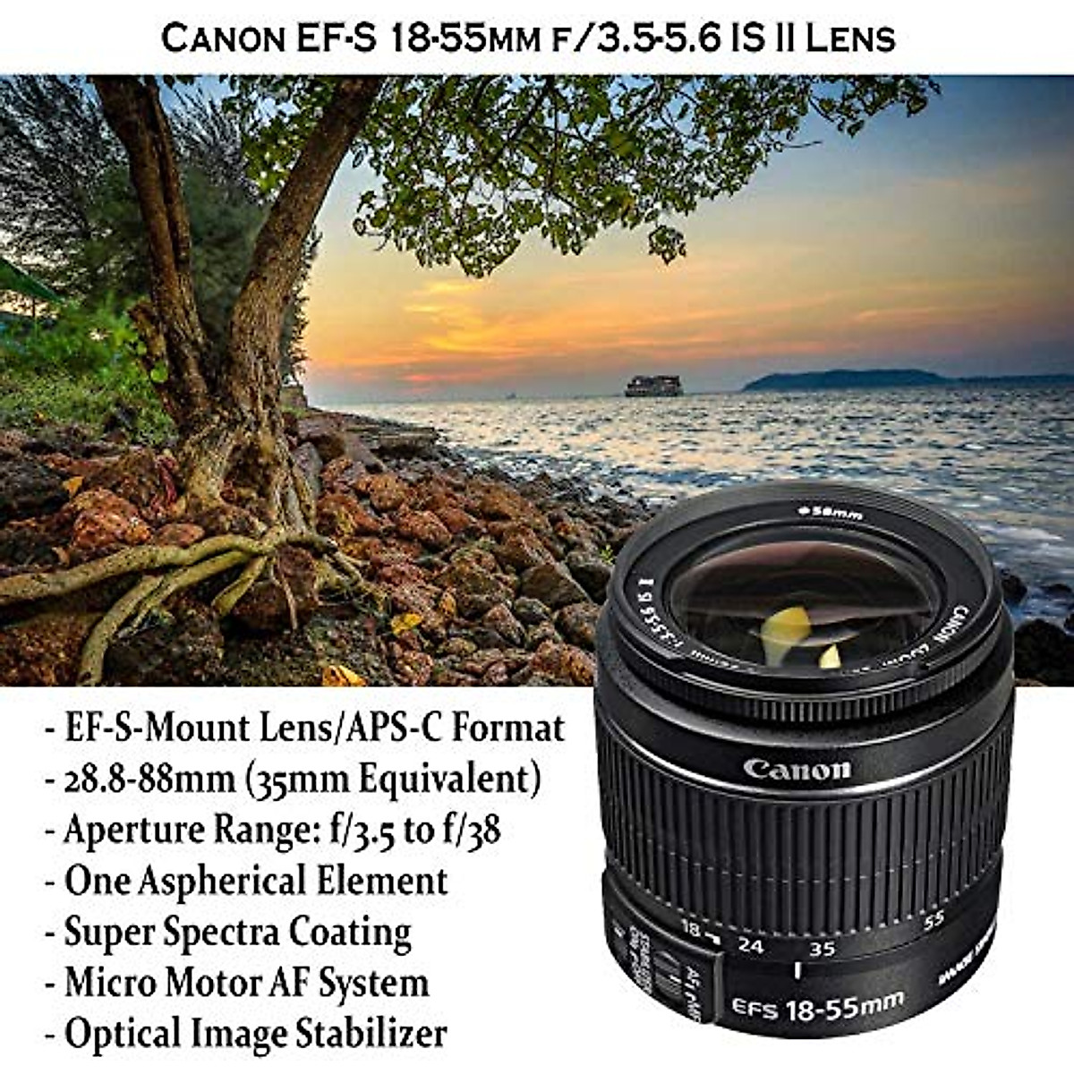 Canon EOS Rebel T7 DSLR Camera with 18-55mm is II Lens & Canon EF 75-300mm f/4-5.6 III Lens Bundle + 500mm Preset Lens + 32GB Memory + Filters + Commander Optics Accessory Professional Bundle