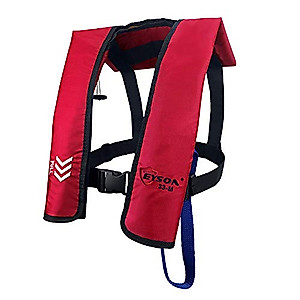 Eyson Inflatable Life Jacket Inflatable Life Vest for Adult Classic Manual (7091 Red)