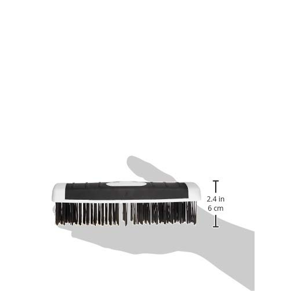 Amazon Basics 6 x 19 Soft Grip, Carbon Steel, Block Wire Brush with Pole Thread, Black, yellow