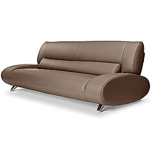 Zuri Furniture Modern Aspen Brown Microfiber Leather Sofa