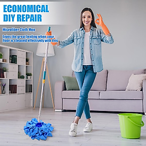 Yaomiao 12 Pcs Microfiber Mop Heads Replacement Cotton Cloth Mop Refill for 0.8" Diameter Mop Handle Floor Cleaning Wet Dry Mop Head Refills for Industrial Commercial Cleaning