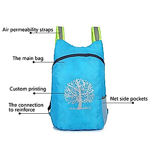 XISAOK Lightweight Outdoor Backpack,15L Folding Climbing Bags Travel Hiking Backpack Daypack for Men Women Kids