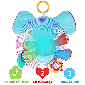 Baby Toddler Boy Girl Toys Gifts 0-6 6 to 12 Months, Luminous Plush Elephant Music Toy, as a Teething Toy, Apply for Car Seats, Cribs and Strollers, Toys Gifts for 1 Year Old Girls Boys
