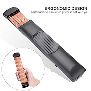 6 Fret Pocket Guitar, Portable Plastic + Mahogany Fingerboard with Storage Bag for Beginner Practice Training