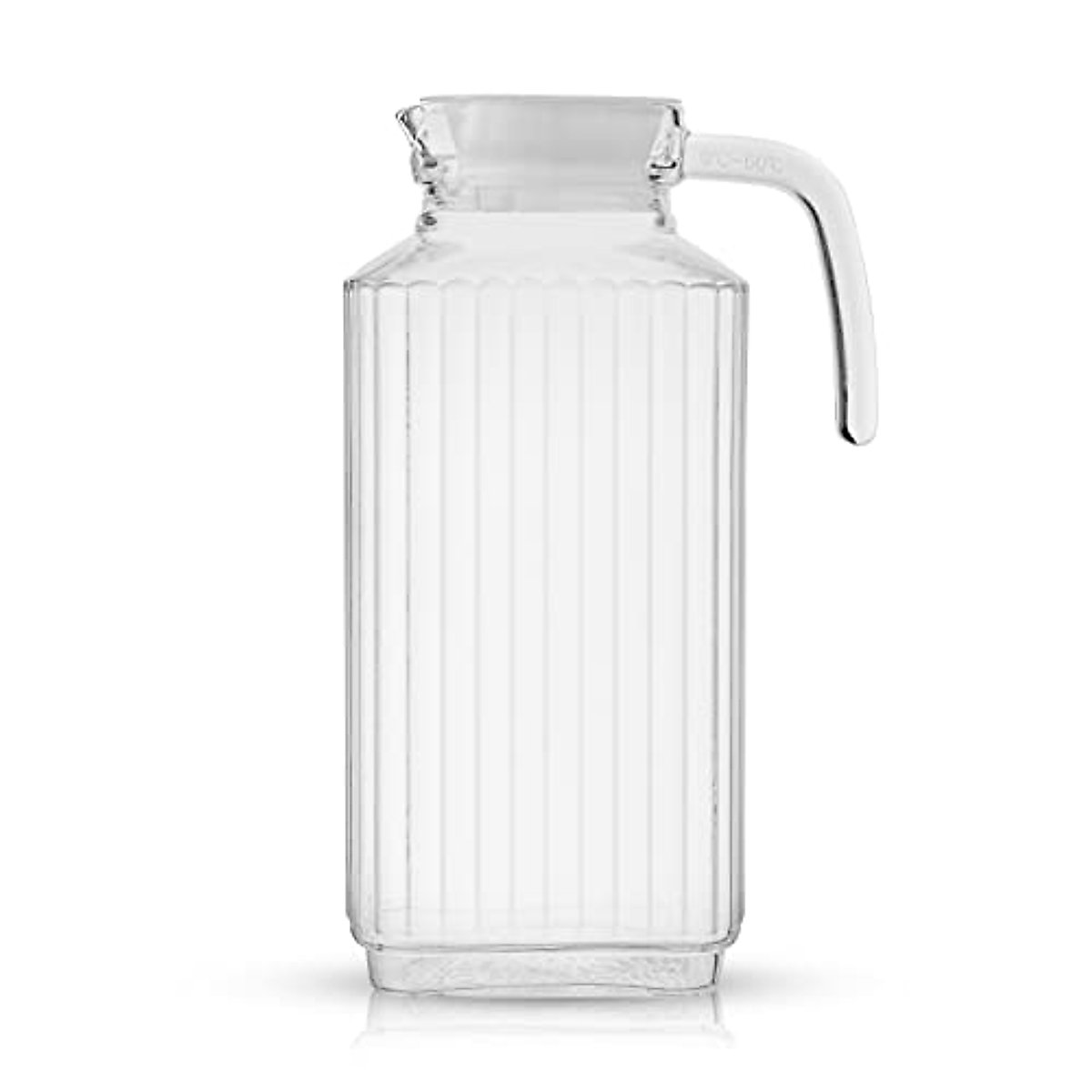 JoyJolt 60oz Glass Pitcher with Lid (2 Lids) - Beverage Serveware and Storage Container for Hot Liquids or Cold Drinks. Fridge Pitcher, Juice Container, Water Jug, Iced Tea Pitcher or Milk Pitcher