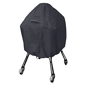 Classic Accessories Ravenna Water-Resistant 22 Inch Kamado Ceramic BBQ Grill Cover, Black