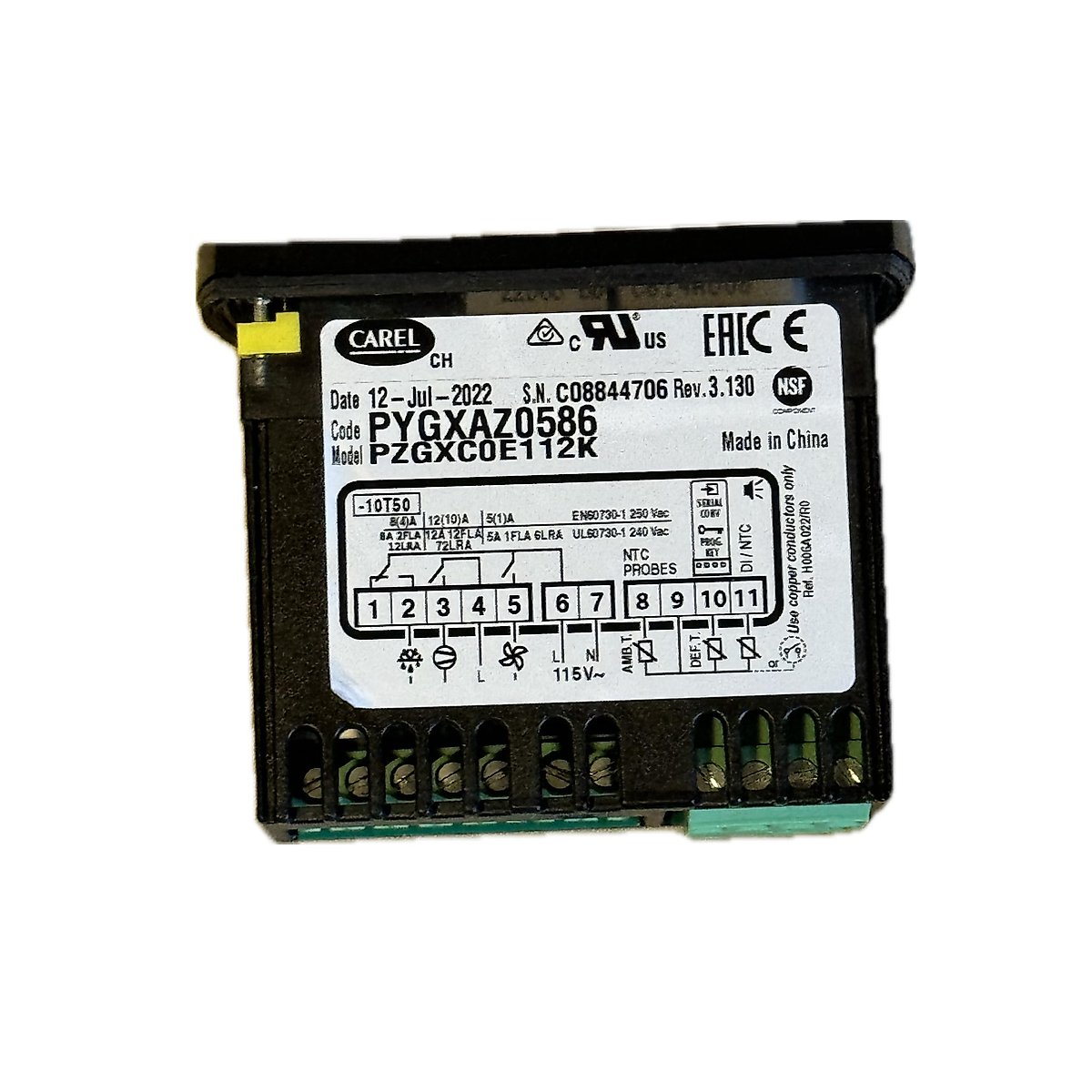 New Carel Model: PZGXC0E112K Thermostat with Temperature Sensor Probe for Freezer - 115v Technican Ready by Xiltek (Replacement for IR33F0AHA0)