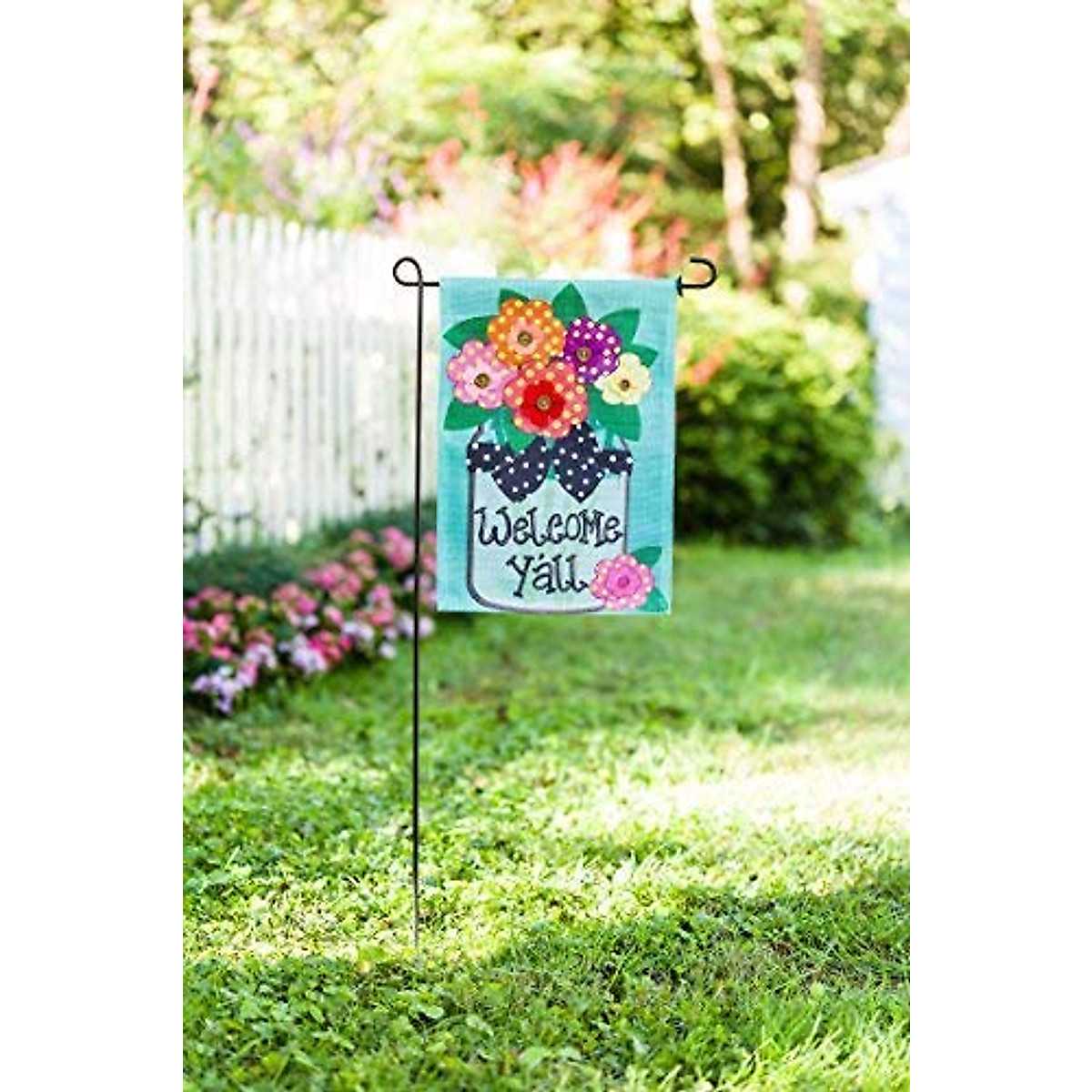 Evergreen Happy St Patrick's Day Garden Size Flag | Double Sided & 3D Applique Stitching Burlap |Green | 18-in x 12.5-in | Polka Dot Irish Clover | Outdoor Home Décor Lawn Yard Patio Deck Porch