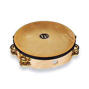 Latin Percussion PRO 10 Double Row Headed Brass Jingles Tambourine (LP384-BR)