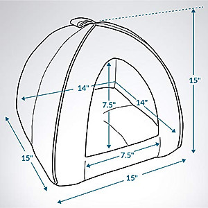 Bedsure Cat Beds for Indoor Cats - Cat Cave Bed Cat House Cat Tent with Removable Washable Cushioned Pillow, Kitten Beds Cat Hut, Small Dog Bed, Dark Grey, 15 inches