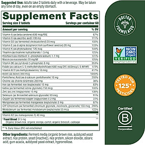 MegaFood Women's Advanced Multivitamin for Women - Doctor-Formulated With Iron, Choline, Vitamin D, Vitamin C & Zinc - Brain Health - Immune Support - Non-GMO - Vegetarian - 120 Tabs (60 Servings)